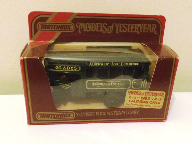 MATCHBOX MODELS OF Yesteryear MOY AV Code 3 Foden Model - Gladys £29.99 ...