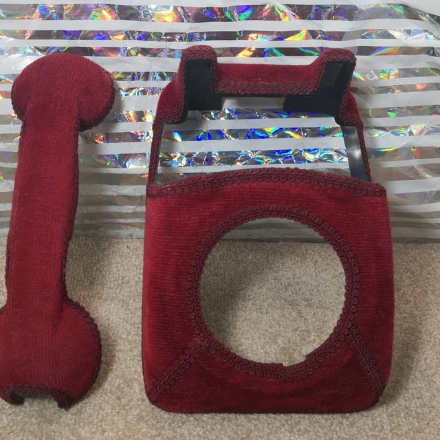 VTG ROUND DIAL Phone Set Flip Up Index Sets Notebook Red Slip On Cover ...