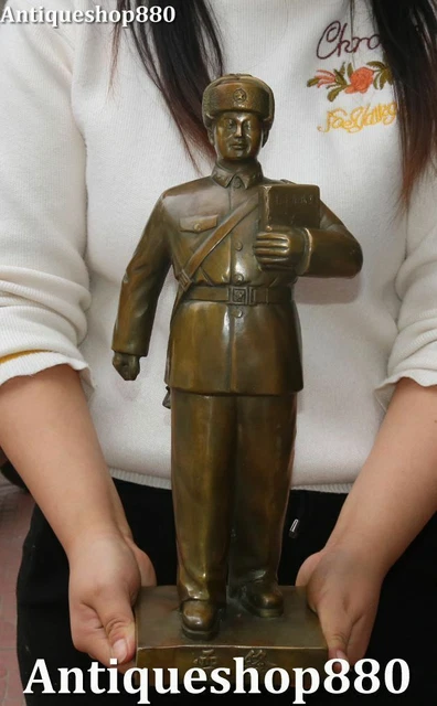 BRONZE HOMME PERSONNAGE Soldat de l'armée de libération Lei Feng ...
