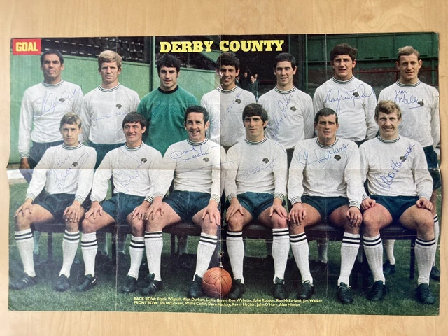1969/70 DERBY COUNTY FC Team Magazine Photograph Signed By All 13 ...