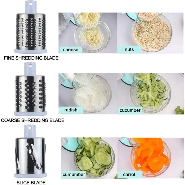 CHEESE GRATER VEGETABLE Fruit Slicer Shredder Food Manual Rotary Grater ...