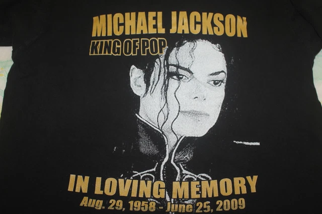 MICHAEL JACKSON KING of Pop In Loving Memory Black T Shirt Size XL Hoss ...