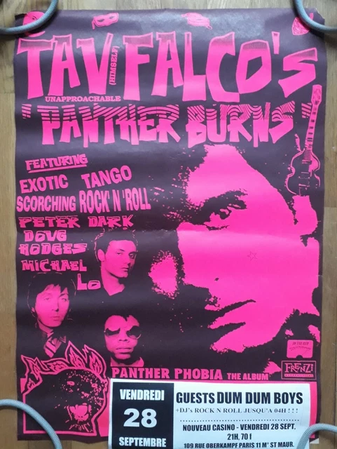 TAV FALCO'S PANTHER Burns - original concert poster - 2000? - France ...