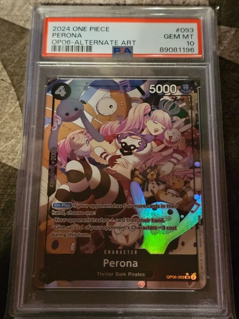 ONE PIECE PERONA PSA GEM MT 10 op06-093 Alt Art SR Wings of the Captain ...