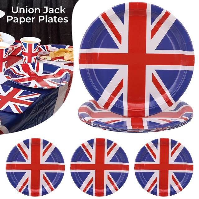 UNION JACK 9'' Paper Plates 10/20 Pack - Tableware King Coronation ...