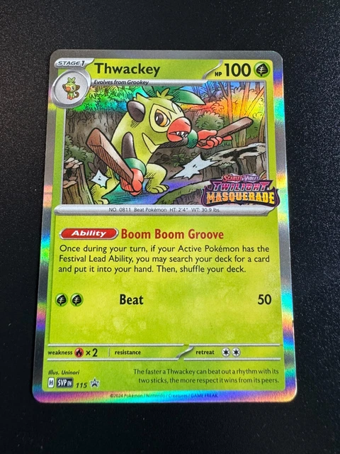 POKEMON TCG TWILIGHT Masquerade Thwackey Prerelease Promo Nm Svp 115 ...