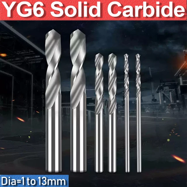 1-13MM YG6 TUNGSTEN Carbide Solid Carbide Stub Length Twist Drills Bit Metal £5.51 - PicClick UK