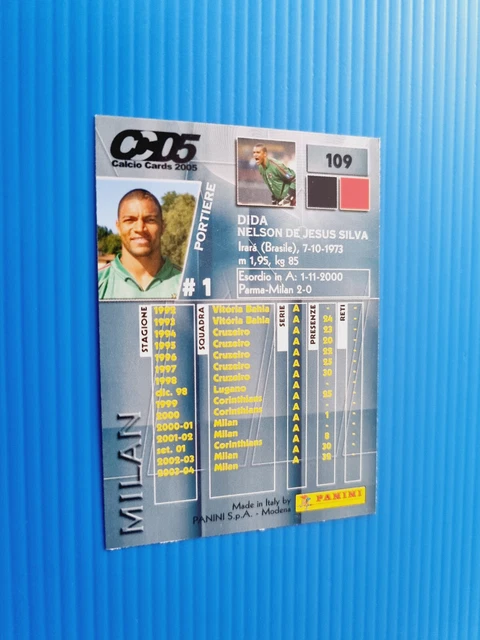 CARTE N.109 DIDA Milan Football Cards 2005 Panini CC05 Nouvelle Parfait ...