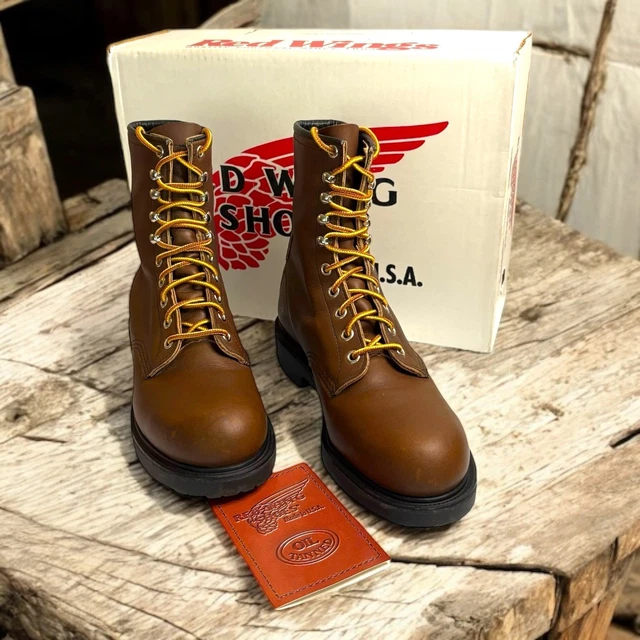 RED WING 2233 8" Safety Toe Supersole Brown Leather Work Boots Men's 5. ...