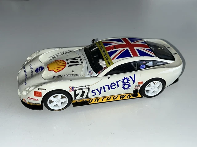 SCALEXTRIC HORNBY TVR T400R Race Car No27 Synergy White Working Lights ...