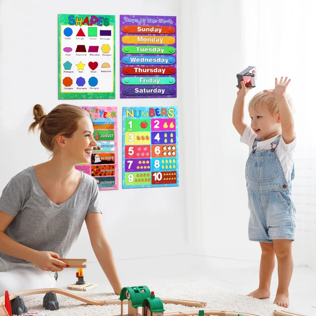 EDUCATIONAL POSTER FOR Preschool Classroom Wall Chart for Children Kids ...