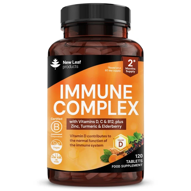VITAMIN D3 IMMUNE Booster Complex with Vitamins D C B12 Zinc Turmeric ...