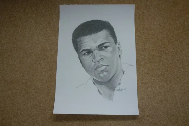 MUHAMMAD ALI Original Pencil Drawing Not A Print £19.99 - PicClick UK