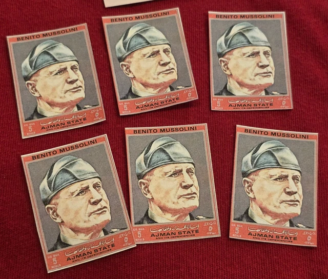 ITALIAN PROPAGANDA STAMPS LABELS VIGNETTES BENITO MUSSOLINI WW2 WWII ...