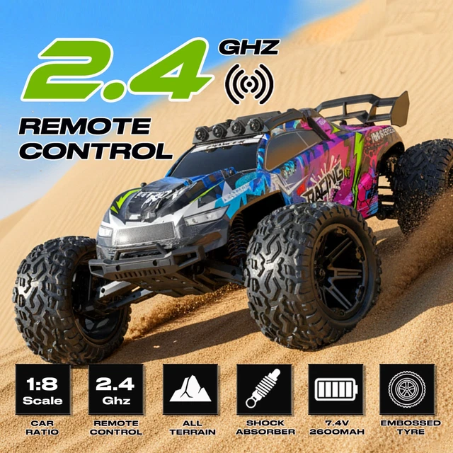1:8 SCALE HIGH Speed Off Road RC Car 50KM/H Proportional 2.4GHz Remote ...