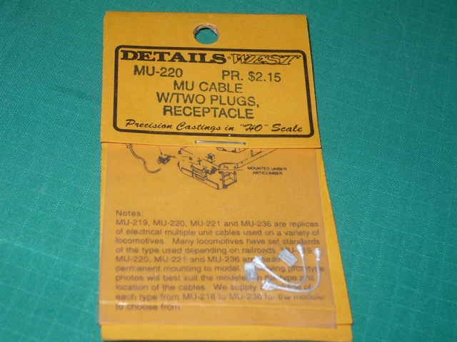 DETAILS WEST HO #220 MU CABLES WITH TWO PLUGS, RECEPTACLE EUR 2,82 ...