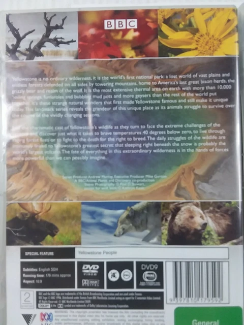 BBC YELLOWSTONE, SANGES, The natural World Collection DVDs PAL Ratings ...