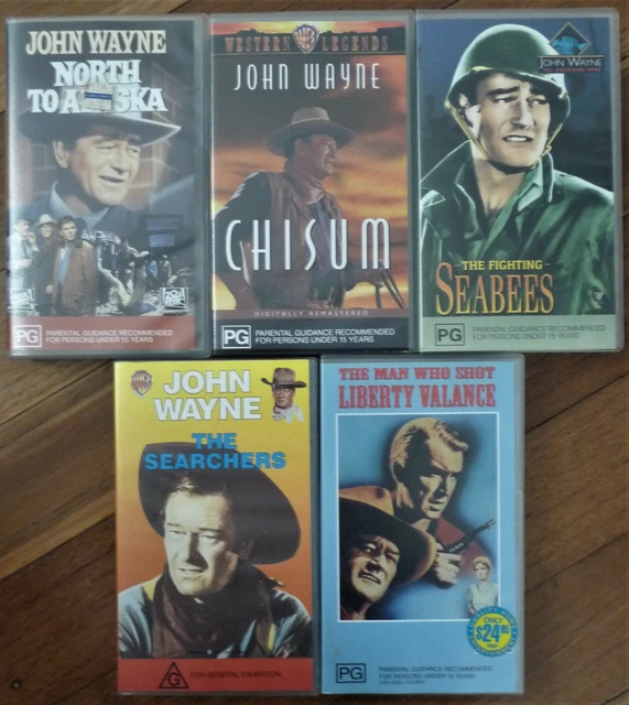 JOHN WAYNE AUSTRALIAN VHS PAL Video Tapes x 5 The Searchers-The ...