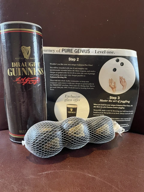 PURE GENIUS GUINNESS Stout Set Of Juggling Balls Bar Pub Mancave ...
