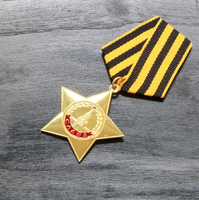 ORDEN DER TAPFERKEIT CCCP Udssr WW2 Stern star Medaille gold 1. Klasse ...