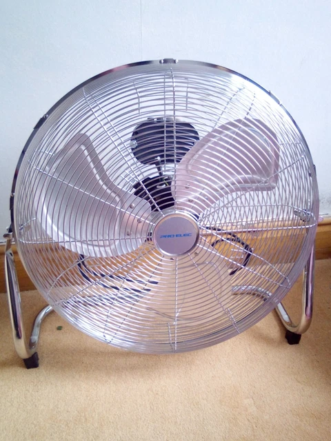 PRO-ELEC 20” FLOOR fan chrome. 3 Speed. Powerful £34.99 - PicClick UK