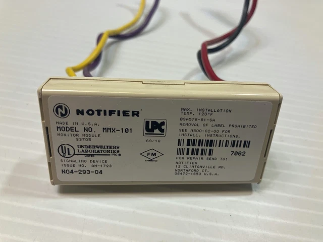NOTIFIER MMX-101 FIRE Alarm Mini Monitor Module Safety $14.95 - PicClick