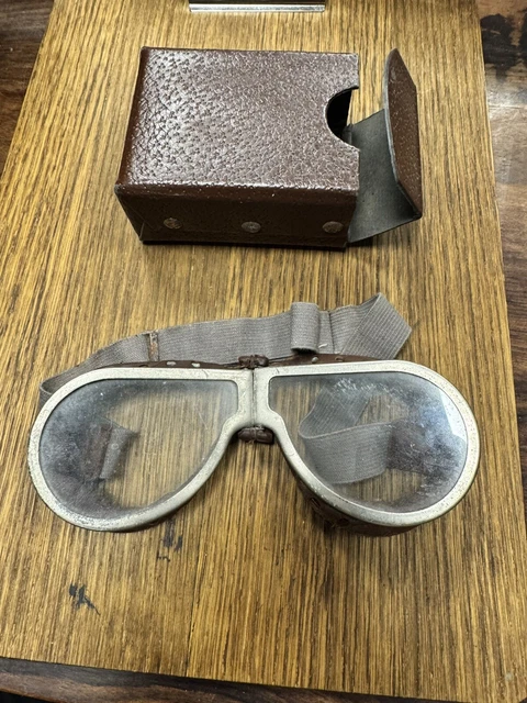 WW2 EARLY BRITISH Army Tank Crew Goggles, Dispatch Rider Equipment Raf ...