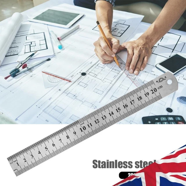 STAINLESS STEEL RULER Millimeter Ruler Metal Straight Edge Ruler ...