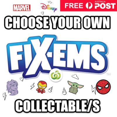 WOOLWORTHS FIX-EMS DISNEY Pixar Marvel Star Wars Collectable Toys/logos ...