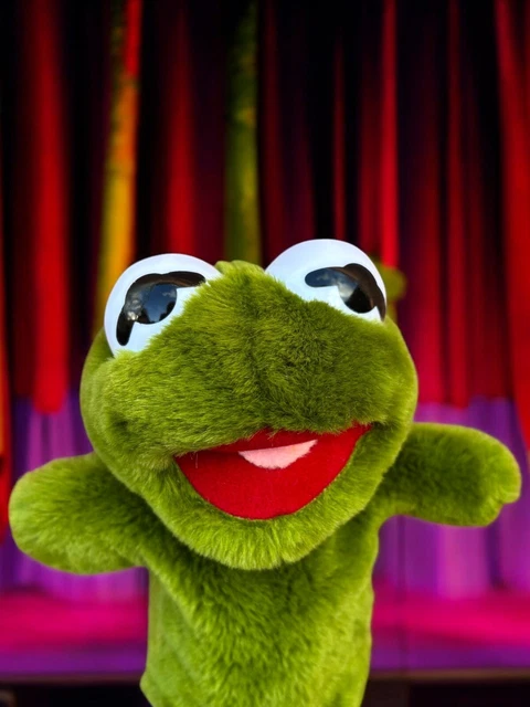 KERMIT THE FROG Hamleys Hand Puppet The Muppets 1980s Soft Toy Plush 8 ...