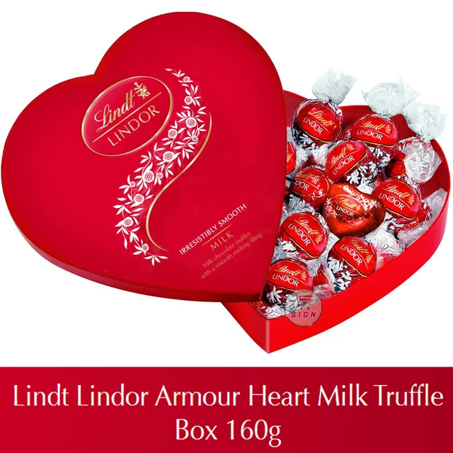 LINDT LINDOR MILK CHOCOLATE HEART TIN 160g - PERFECT VALENTINES TREAT £ ...