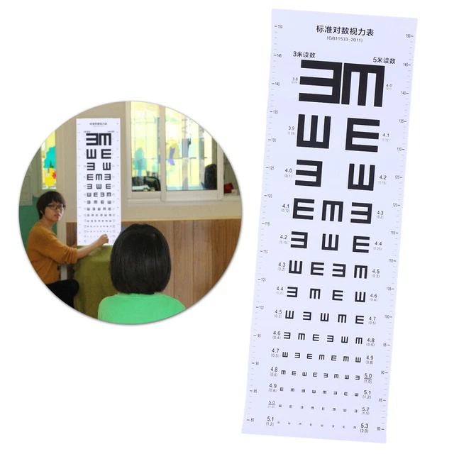 VISUAL TEST CHART Low Vision Chart Logarithmic Eye Chart Eye Exam Chart ...