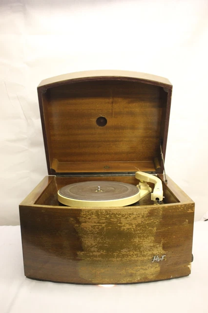 PYE BLACK BOX TURNTABLE WOODEN RECORD PLAYER HIFI BROWN 50s SPARE ...