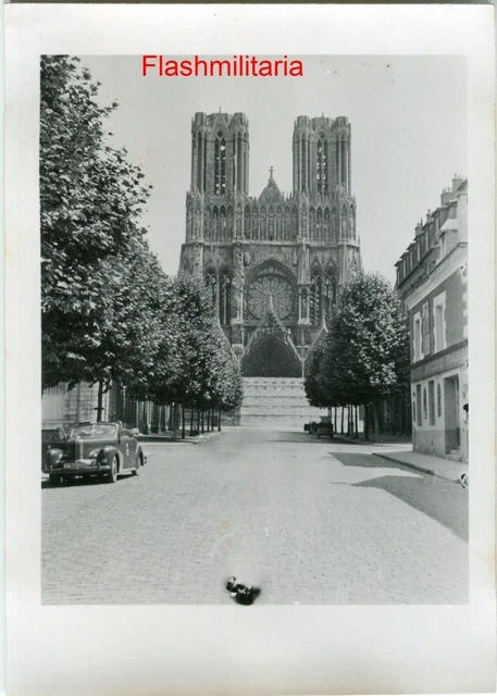 PHOTO ALLEMANDE GUERRE WW2 -- Cathédrale de Reims Marne occupation de ...