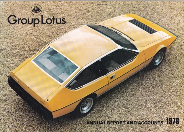 GROUP LOTUS, ANNUAL Report & Accounts 1976 Brochure. £47.00 - PicClick UK