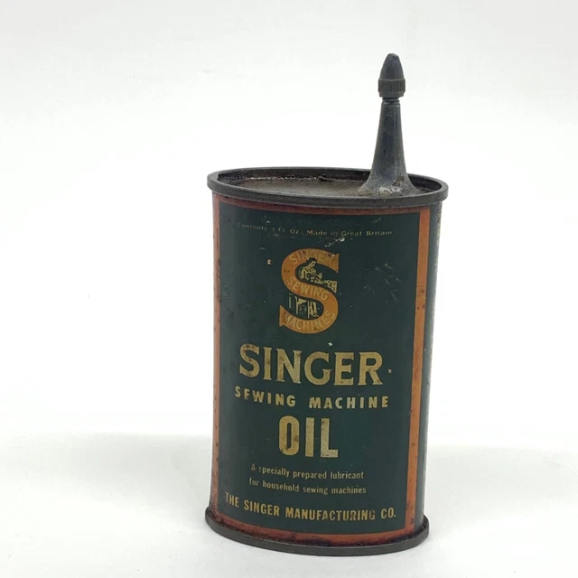 VINTAGE SINGER SEWING Machine Oil Oiler Tin $65.00 - PicClick AU