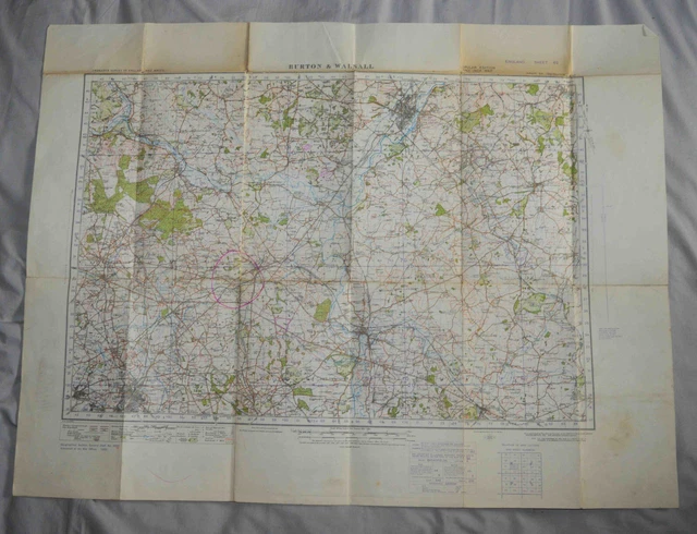 WW2 BRITISH MILITARY Map 1940, Ordnance Survey Sheet 62, Burton ...