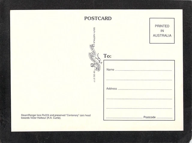 A3345 AUSTRALIA SA Steamranger Locomotive Rx224 head to Victor Harbor ...