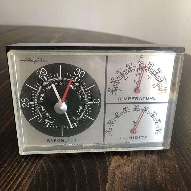 VINTAGE AIRGUIDE BAROMETER, Temperature, Humidity Desktop Weather ...