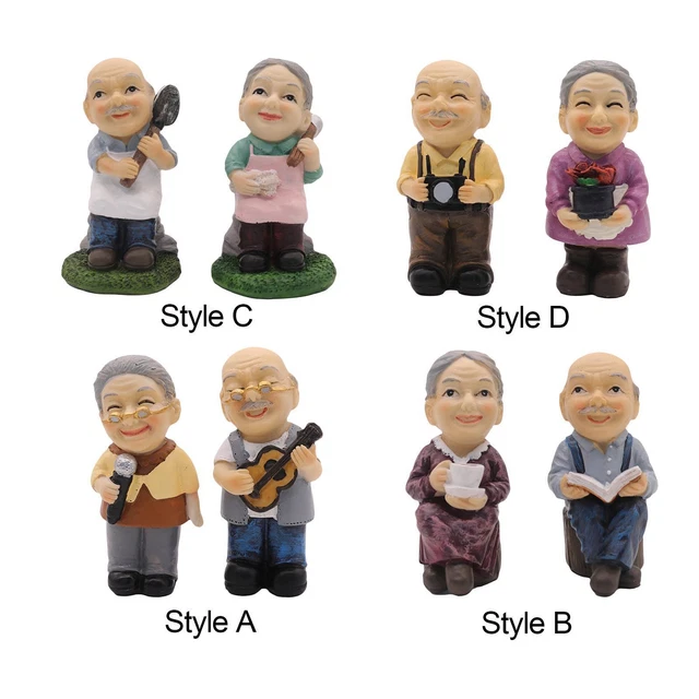 FIGURINES DE COUPLE de personnes âgées, ornement de table, pour bureau ...