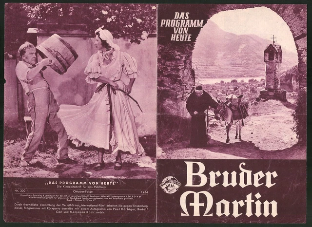 FILMPROGRAMM PROGRAMM VON Heute Nr. 300, Bruder Martin, Peter Weck ...
