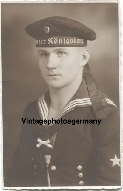 Z6553 PORTRAIT MARINE Soldat Mützenband Kreuzer Königsberg Schiff EUR ...