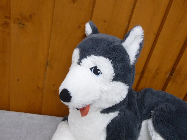 IKEA LIVLIG DOG Puppy Syberian Husky Grey White Soft Plush Toy 21" £14. ...