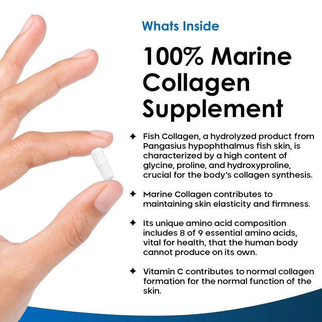 HYDROLISED MARINE COLLAGEN 1060mg Type 1 Pure Max Strength For Skin ...