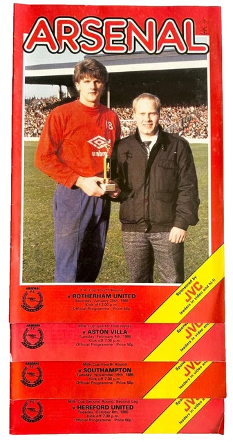 4 X ARSENAL Home Programme from the 1985-86 Season - All Pictured and ...