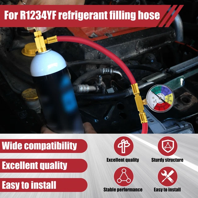 R1234YF REFRIGERANT CHARGE Hose Refrigerant Recharge Pipe Kit with 1/2 ...