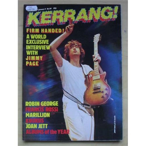 JIMMY PAGE KERRANG No.84 Magazine- December 27 1985 - Jimmy Page Cover ...