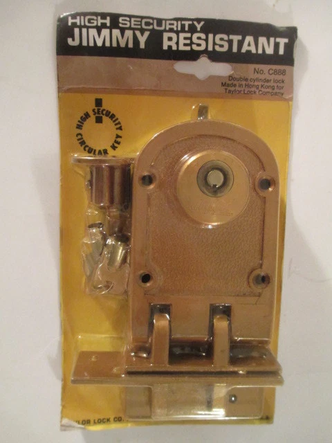 TAYLOR LOCK CO. "Jimmy Resistant" Double Cylinder Jimmy Resistant Lock ...