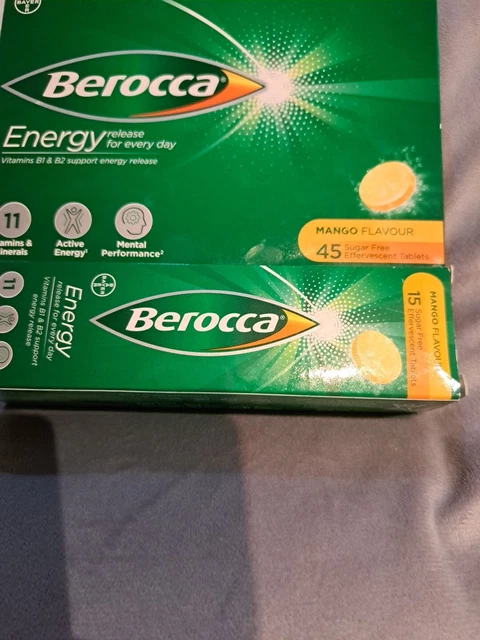 BEROCCA ENERGY VITAMIN Tablets - Pack of 45 & 15 =60 Tablets Mango £15. ...