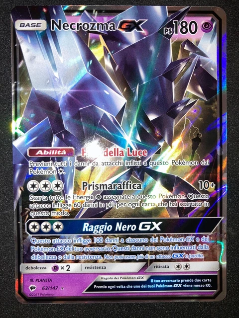 CARTE POKEMON - Italiano Necrozma GX Ultra Rara 63/147 Ombre Infuocate ...